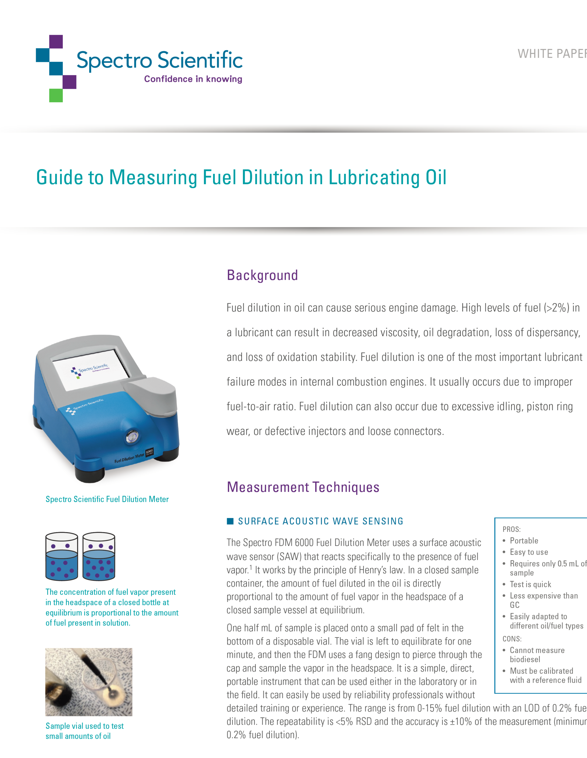 Guide for Measuring Fuel Dilution in Lubricating Oil